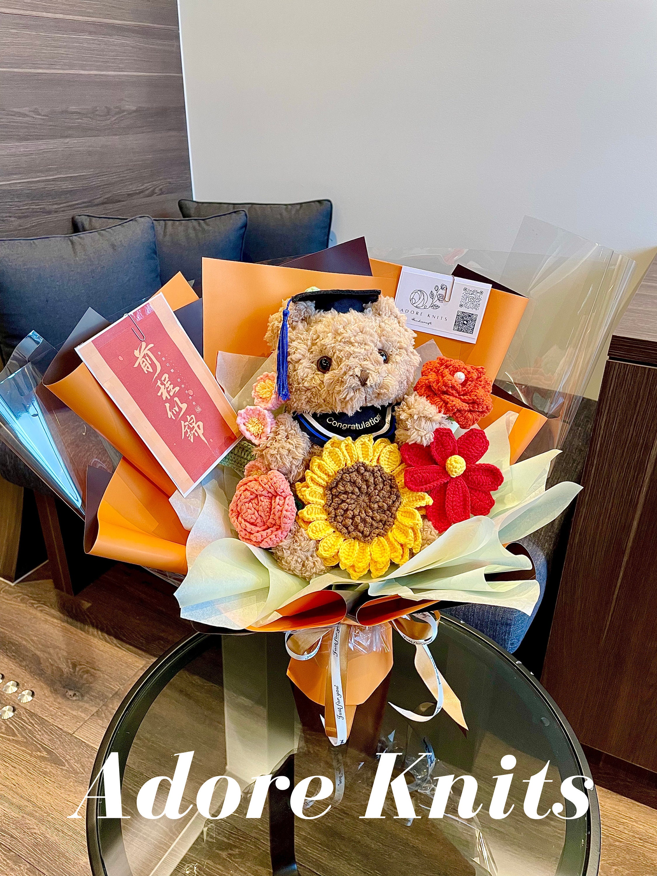 Crochet Graduation Teddy Bear Bouquet,handmade Bouquet,graduation ...