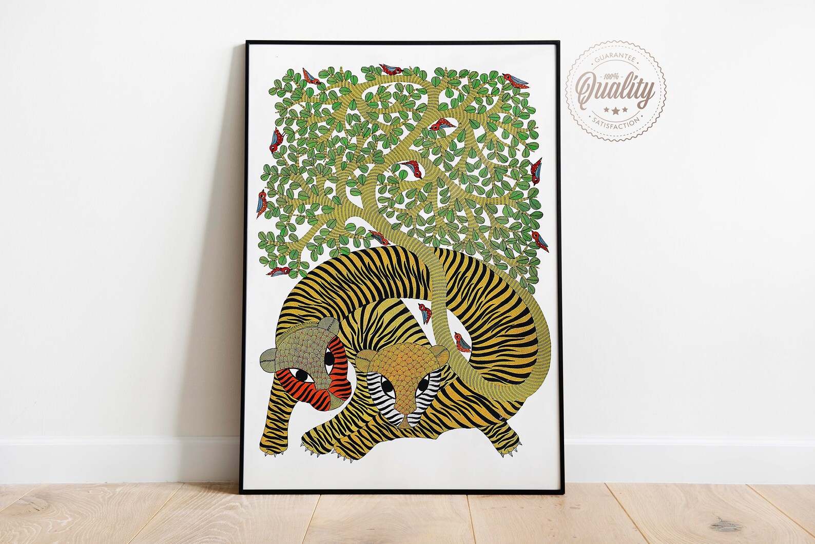 Indian Traditional Gond Art Tiger: Digital Download of Indian Tribal ...
