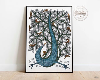 Traditional Rhythmic Beautiful Gond Art Deer: Indian Folk Digital ...