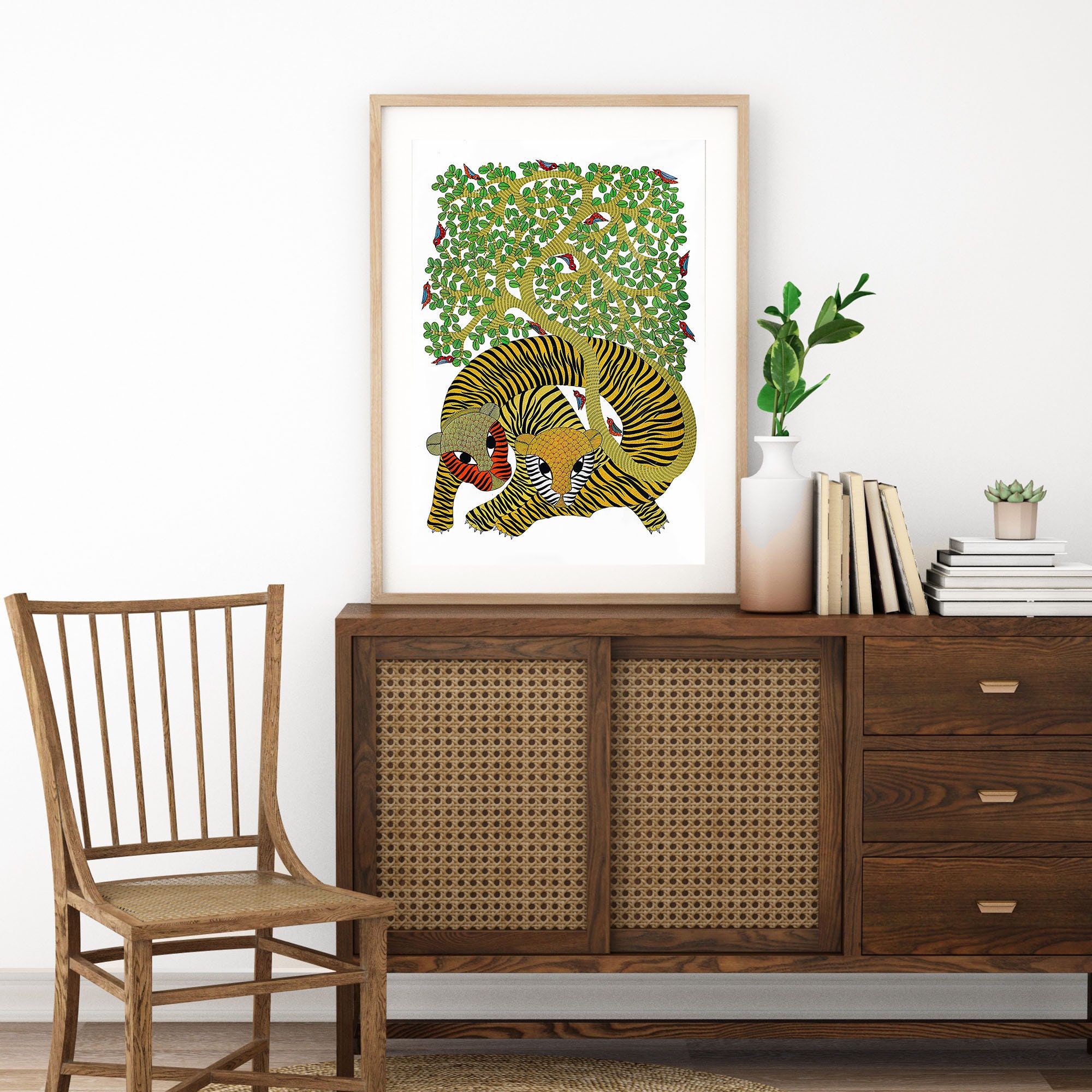 Indian Traditional Gond Art Tiger: Digital Download of Indian Tribal ...