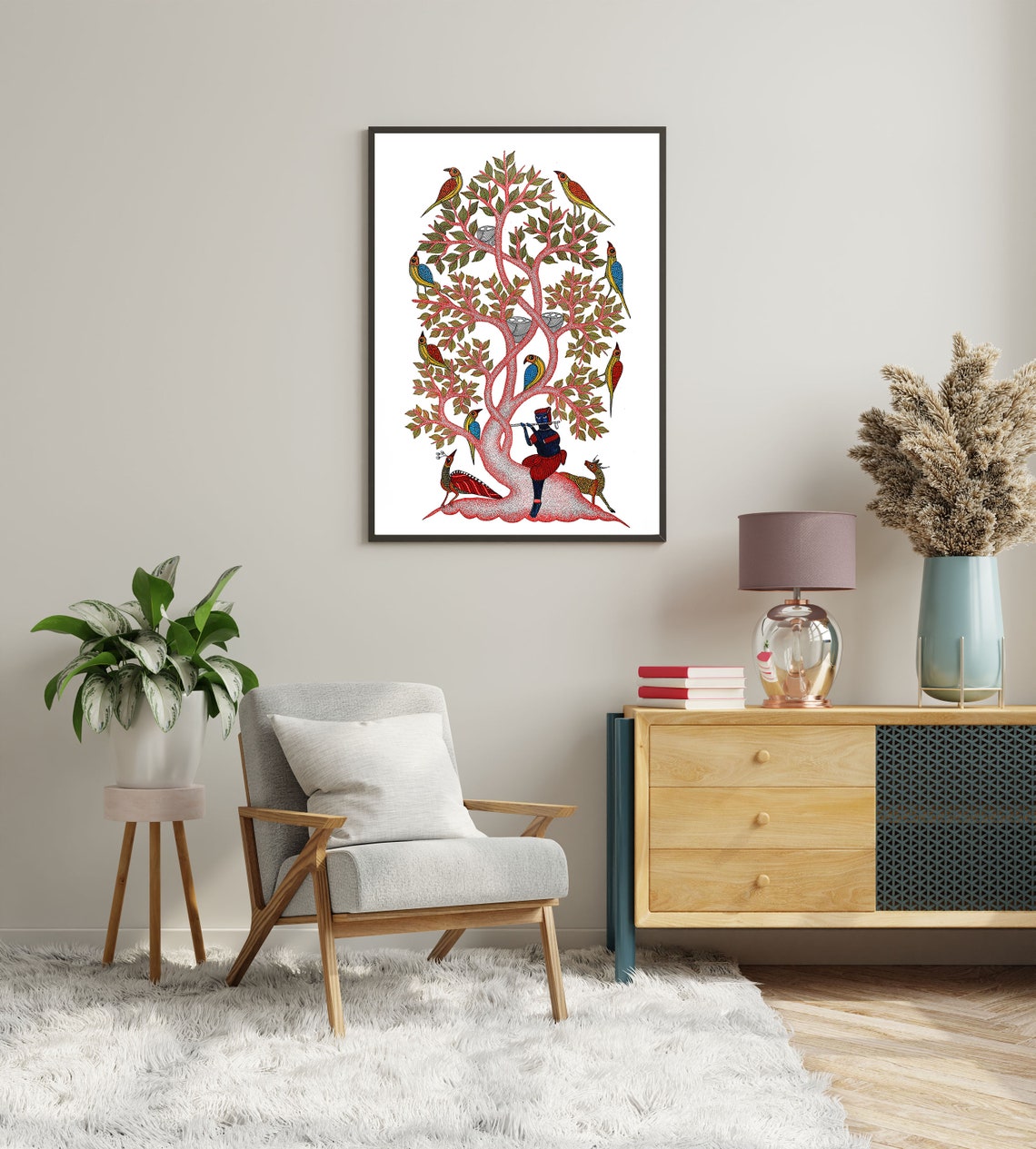 Beautiful Gond Art Painting Tree of Life: Modern Tribal Folk - Etsy