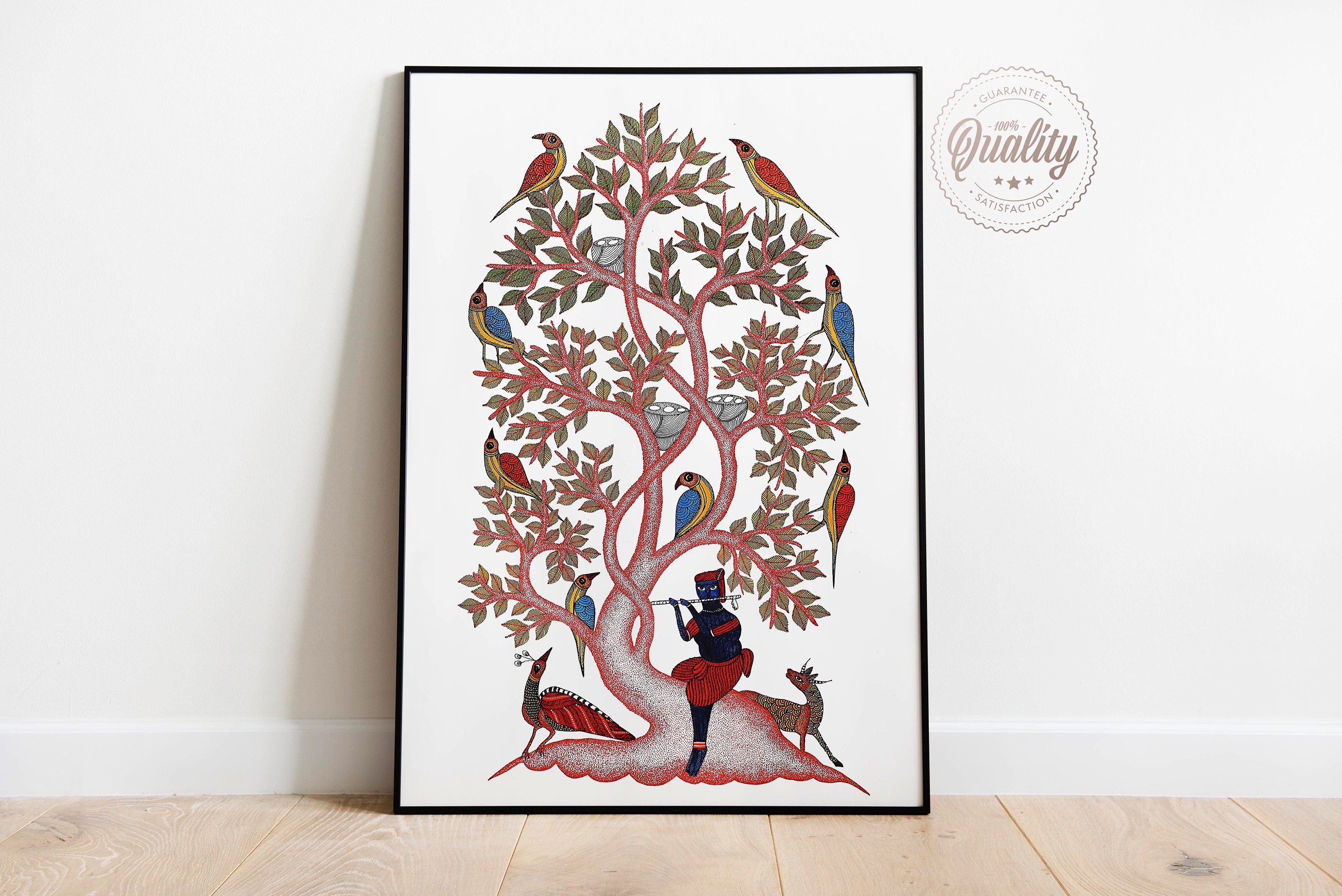 Beautiful Gond Art Painting Tree of Life: Modern Tribal Folk - Etsy