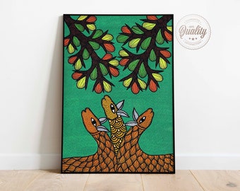 Traditional Rhythmic Beautiful Gond Art Deer: Indian Folk Digital ...