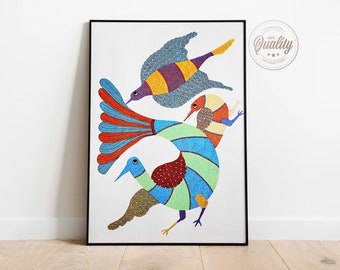 Traditional Rhythmic Beautiful Gond Art Deer: Indian Folk Digital ...