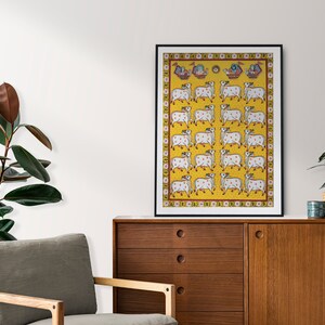 Divine Cow in Pichwai Art - Digital Printable Pichwai Painting of ...