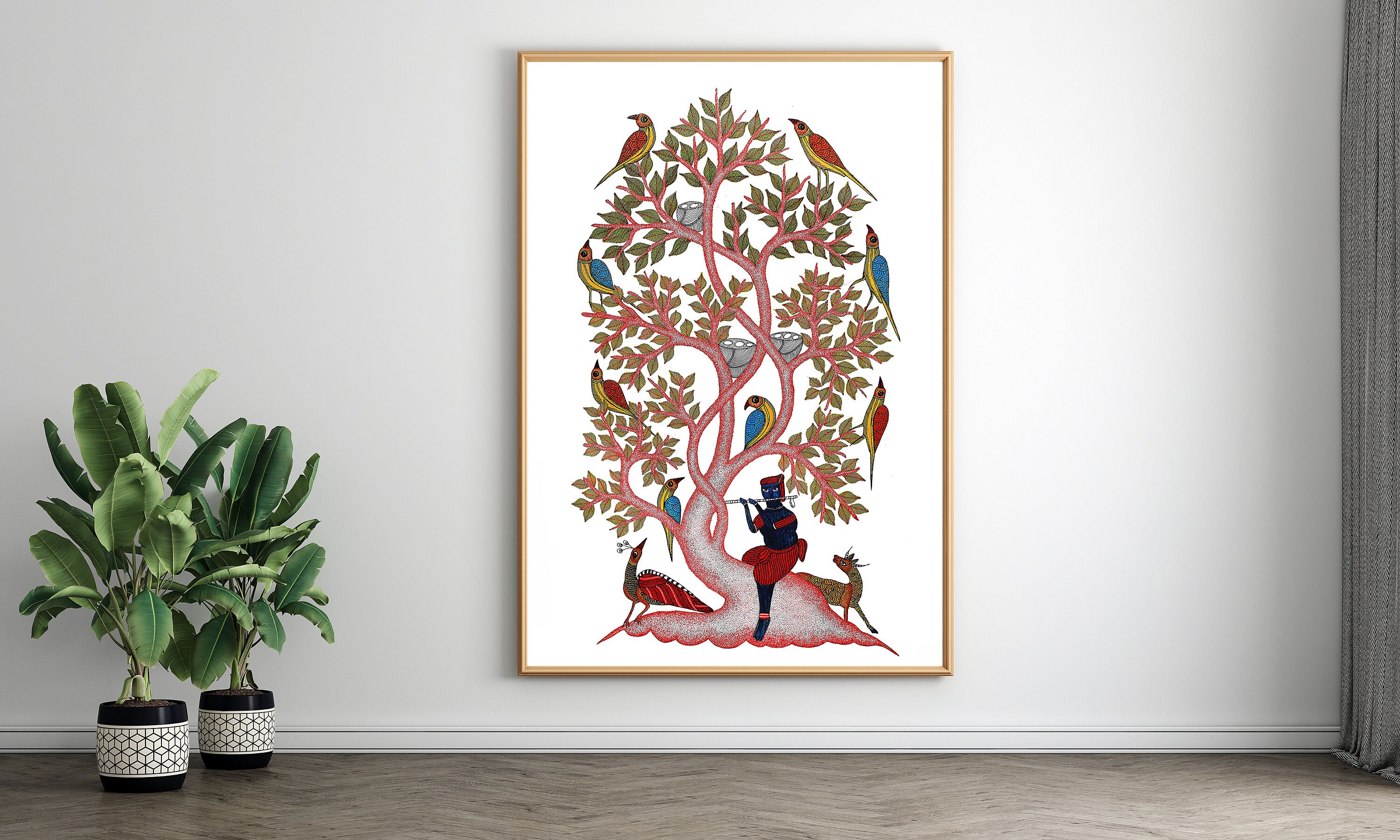 Beautiful Gond Art Painting Tree of Life: Modern Tribal Folk - Etsy