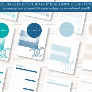 Sea Turtle Printable Planner Bundle, Daily Weekly Monthly Pages ...