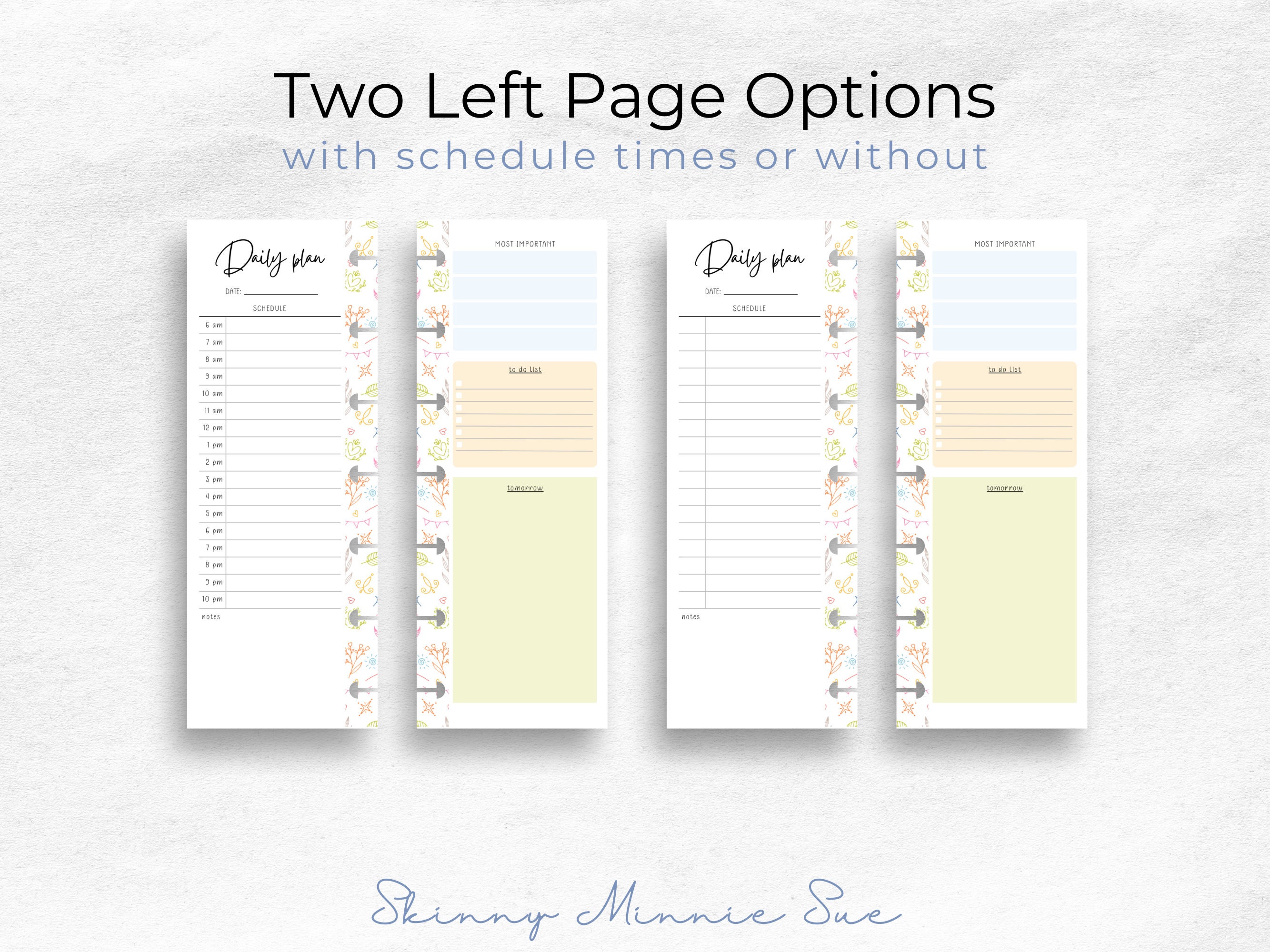 Skinny Mini Daily Planner Printable: Whimsy Design (digital Download ...