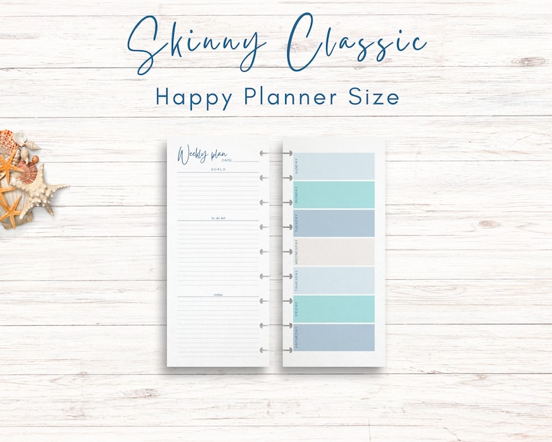 Skinny Classic Happy Planner Printables, Island Weekly Plan Inserts for ...