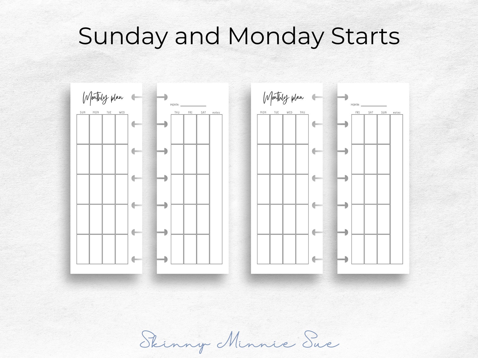 Skinny Mini Happy Planner Printable: Clean Monthly Plan (digital ...