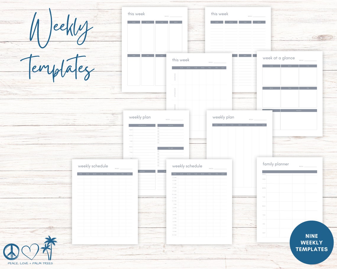 Minimalist Printable Planner Bundle Daily Weekly Monthly - Etsy