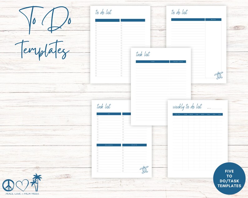 Sea Turtle Printable Planner Bundle, Daily Weekly Monthly Pages ...