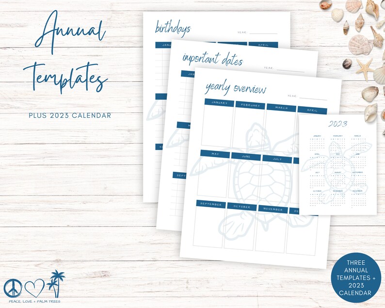 Sea Turtle Printable Planner Bundle: Daily, Weekly, Monthly (digital ...