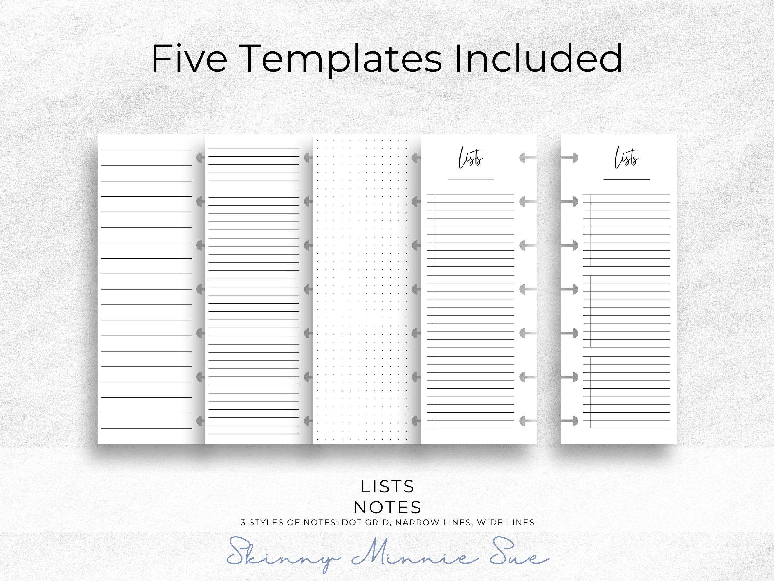 Skinny Mini Planner Printable Bundle: Clean Design (PDF Download) - Etsy