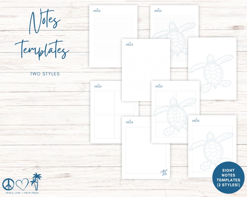 Sea Turtle Printable Planner Bundle: Daily, Weekly, Monthly (digital ...