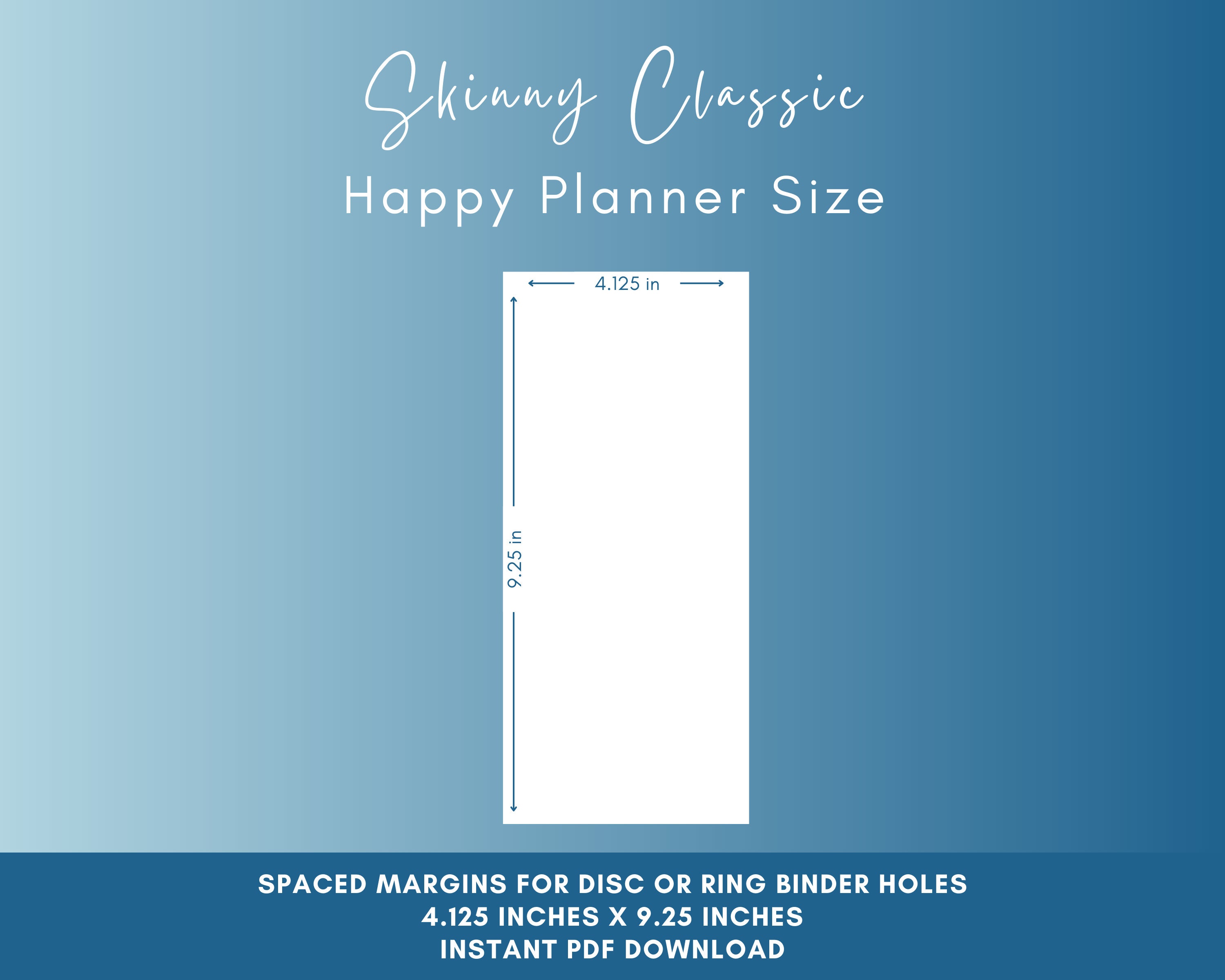 Skinny Classic Pink Happy Planner Printable, Simple Gratitude Notes for ...