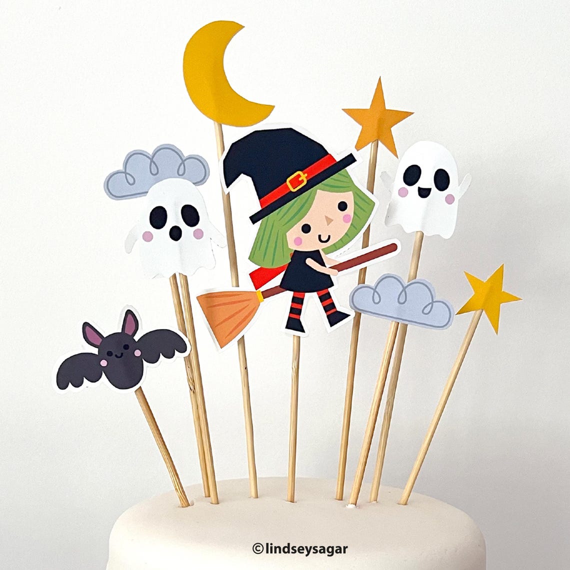 Cute HALLOWEEN Cake Toppers, PRINTABLE Halloween Party Centerpieces ...