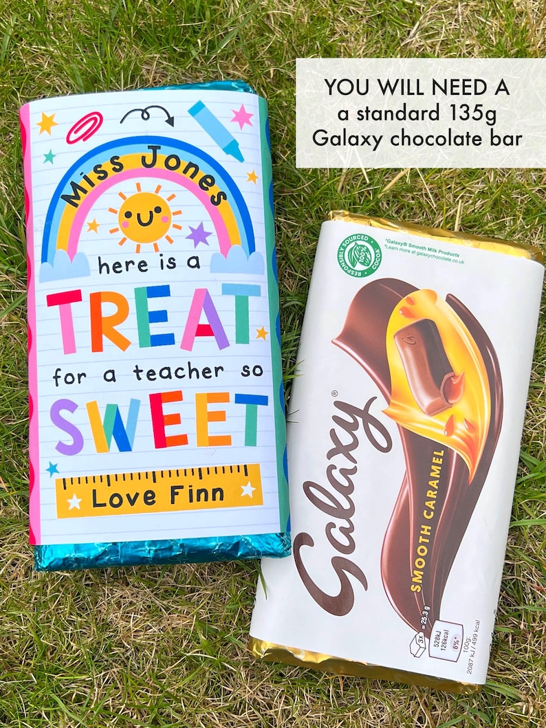 PERSONALISED - Thank You Teacher Custom Chocolate Bar Wrapper – End of ...