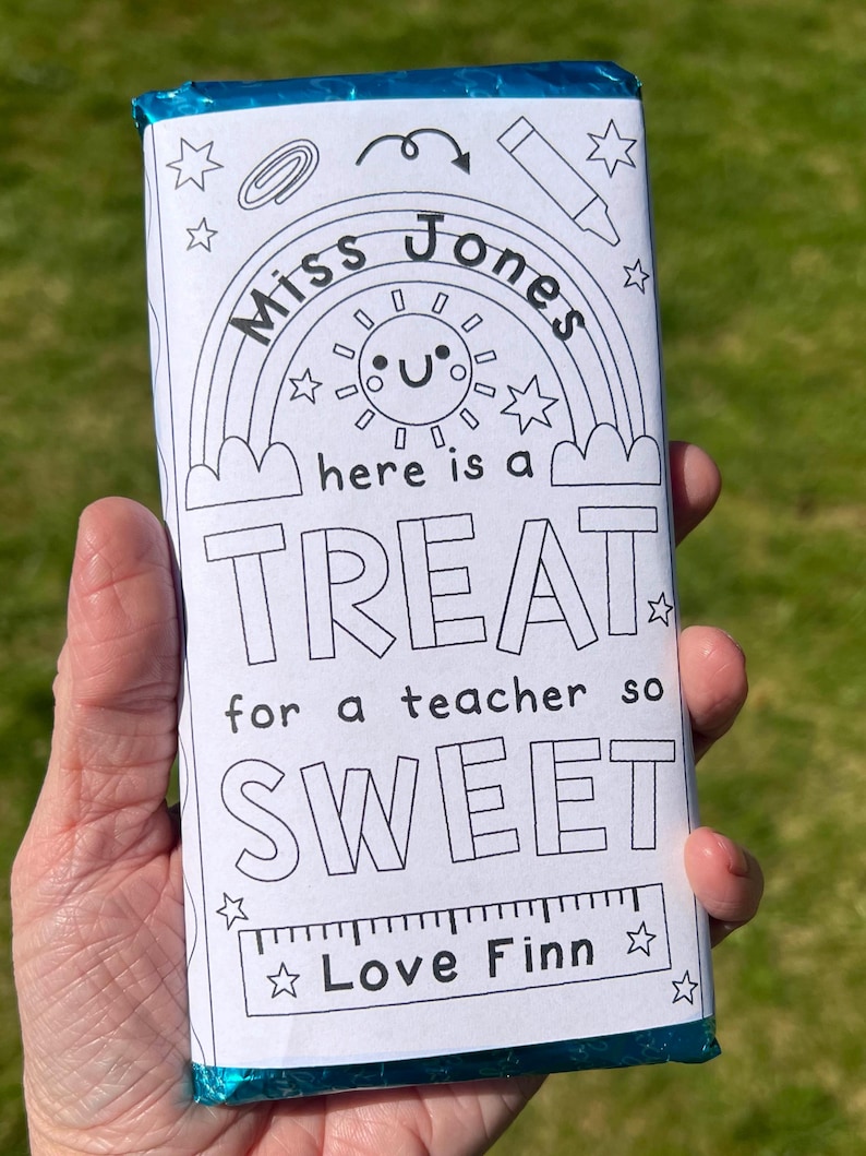 PERSONALISED - Thank You Teacher Custom Chocolate Bar Wrapper – End of ...