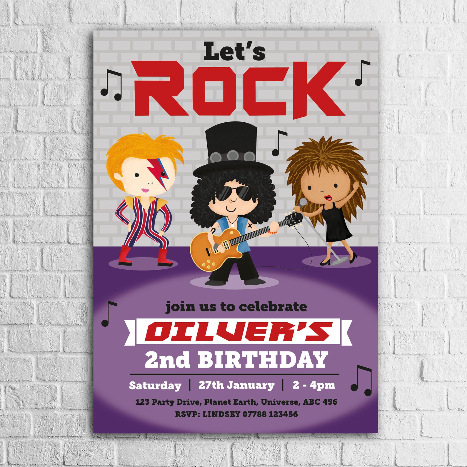 Personalized Rock Star Birthday Invitation (digital) - Etsy