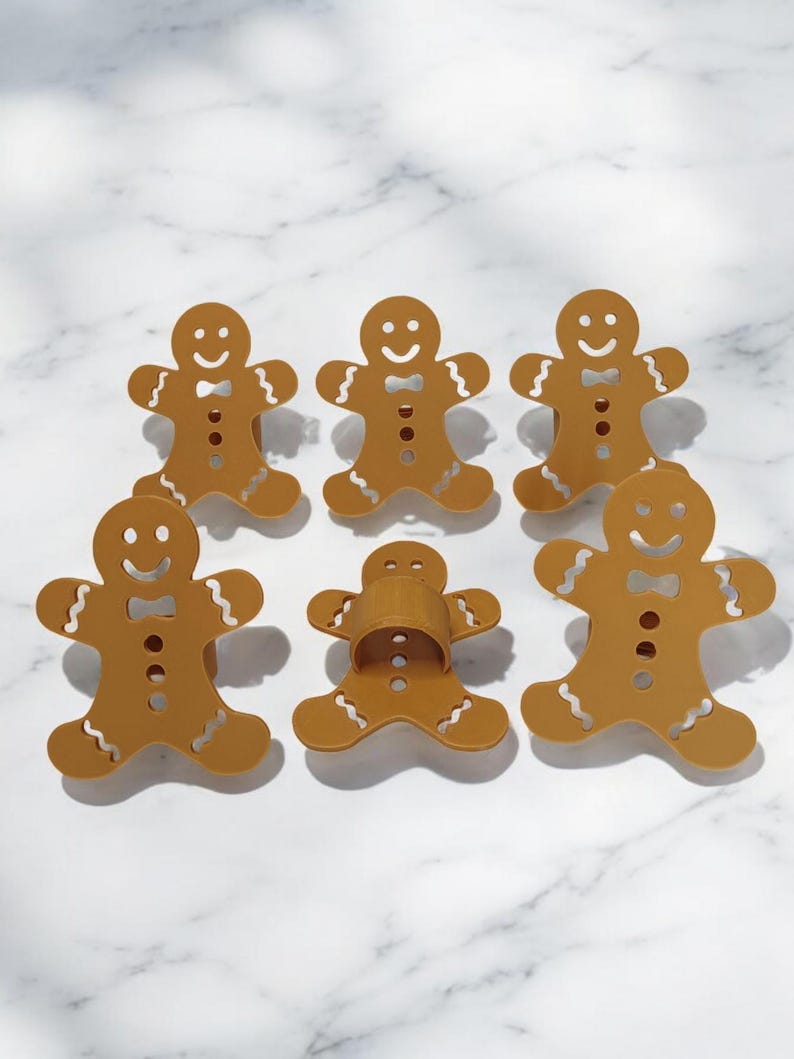 Gingerbread Man Napkin Holder & Napkin Rings – Festive Holiday Table ...