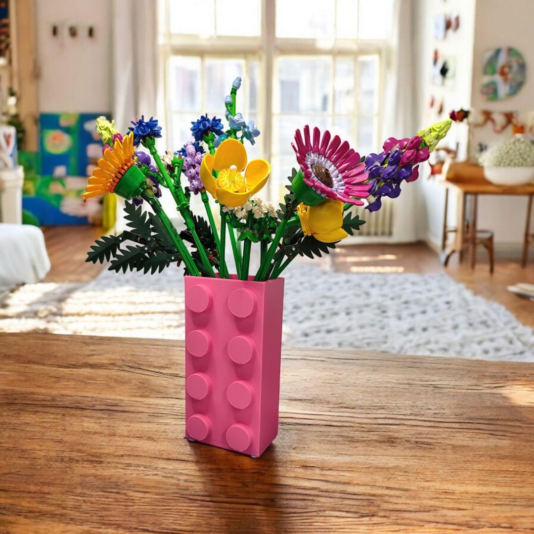 Brick-inspired Vase / Fun & Colorful Home Decor / Blooming Bricks ...