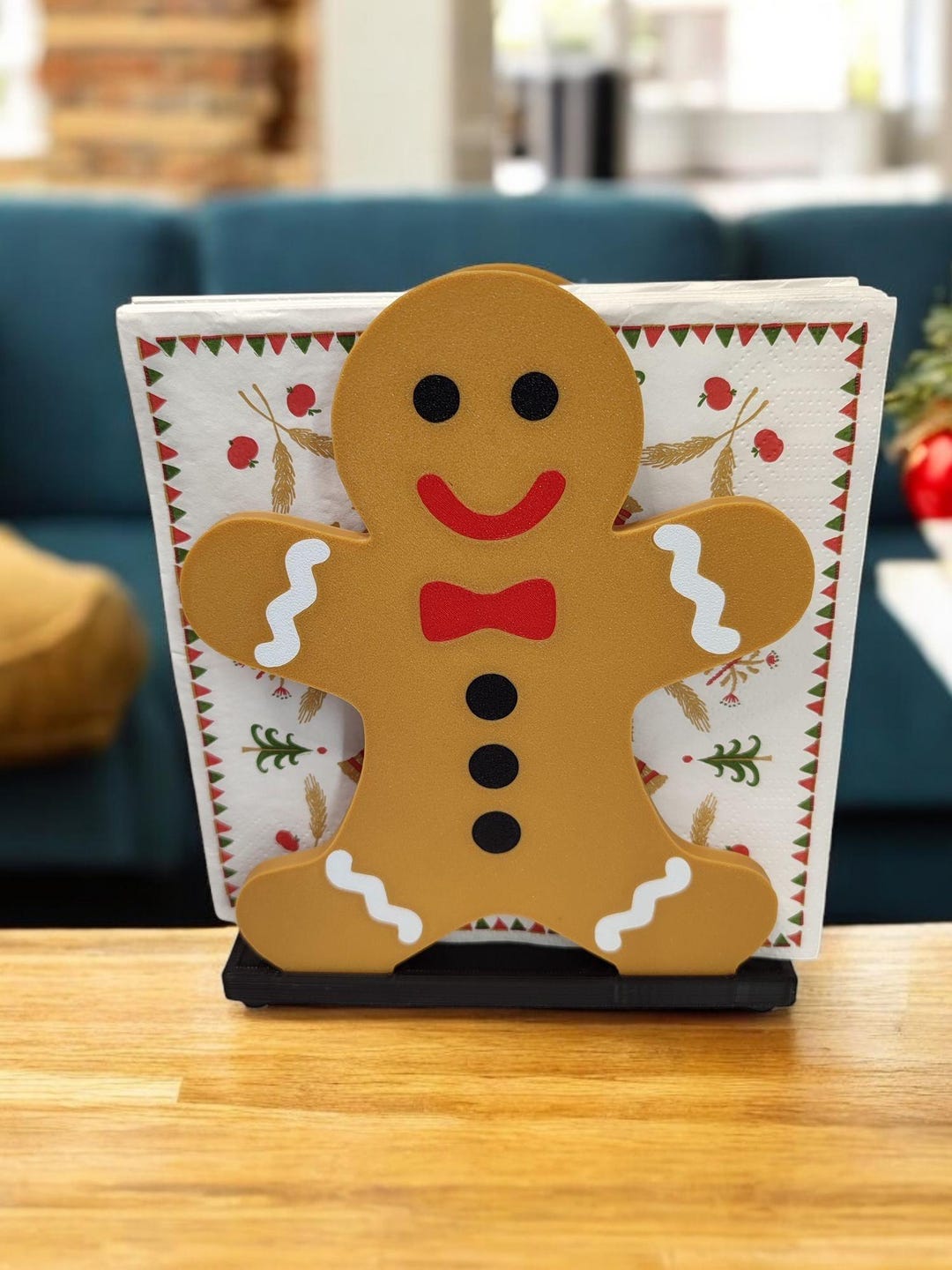 Gingerbread Man Napkin Holder & Napkin Rings – Festive Holiday Table ...