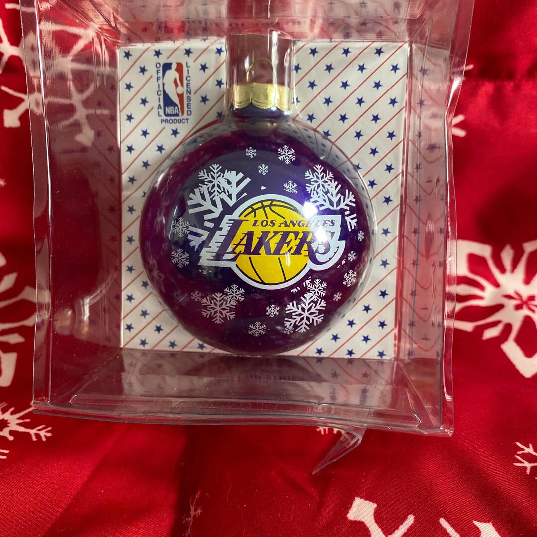 Vintage LA Lakers Officially Licensed Round Glass Sports Christmas ...