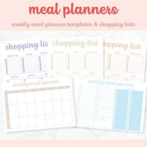 Printable Meal Planner | Kitchen Organiser | Grocery Shopping Inventory ...