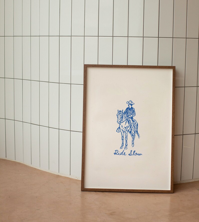 Ride Slow Art Print Western Cowboy Digital Print Printable - Etsy