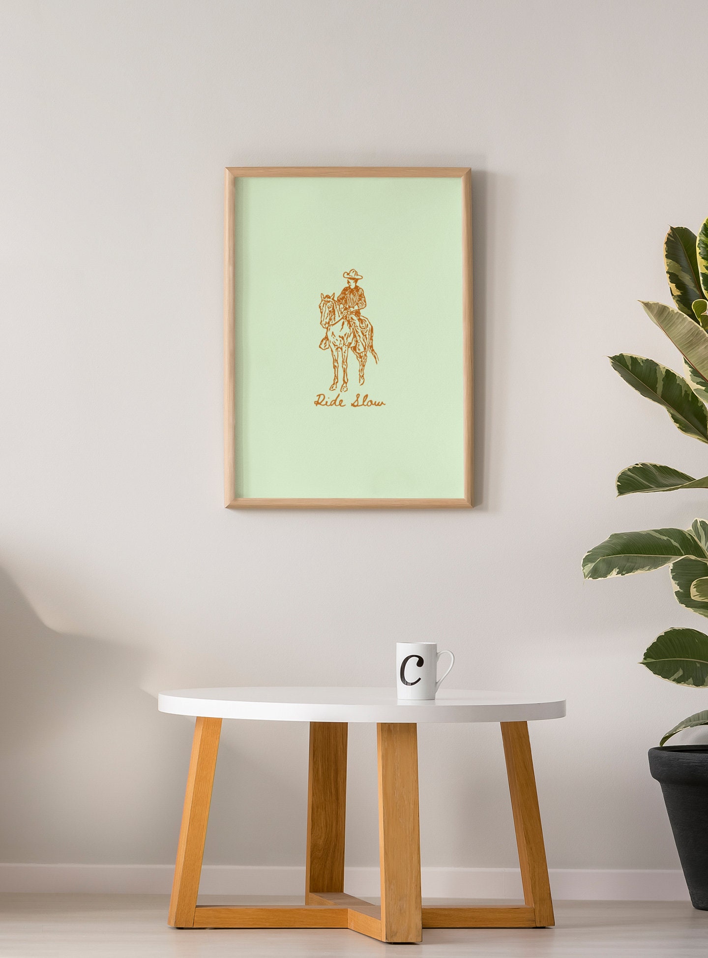 Ride Slow Art Print Western Cowboy Digital Print Printable - Etsy