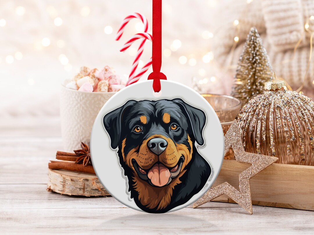 Rottweiler Custom Pet Ornament Photo & Name Included at No - Etsy