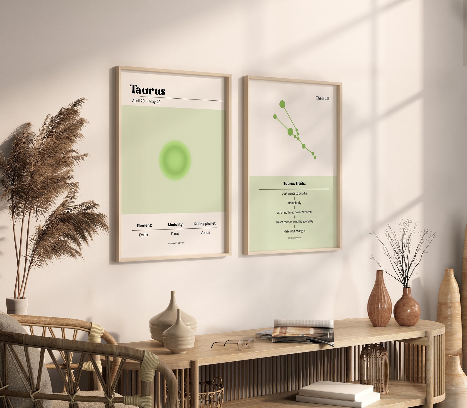 Set of 2 TAURUS Poster | Gradient Poster | Astrology Poster| Zodiac ...