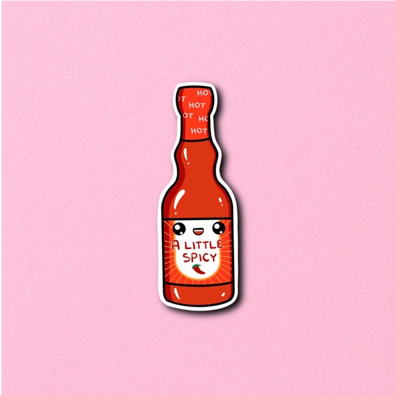Kawaii Hot Sauce Sticker | Weather Resistant Foodie Decal - Etsy