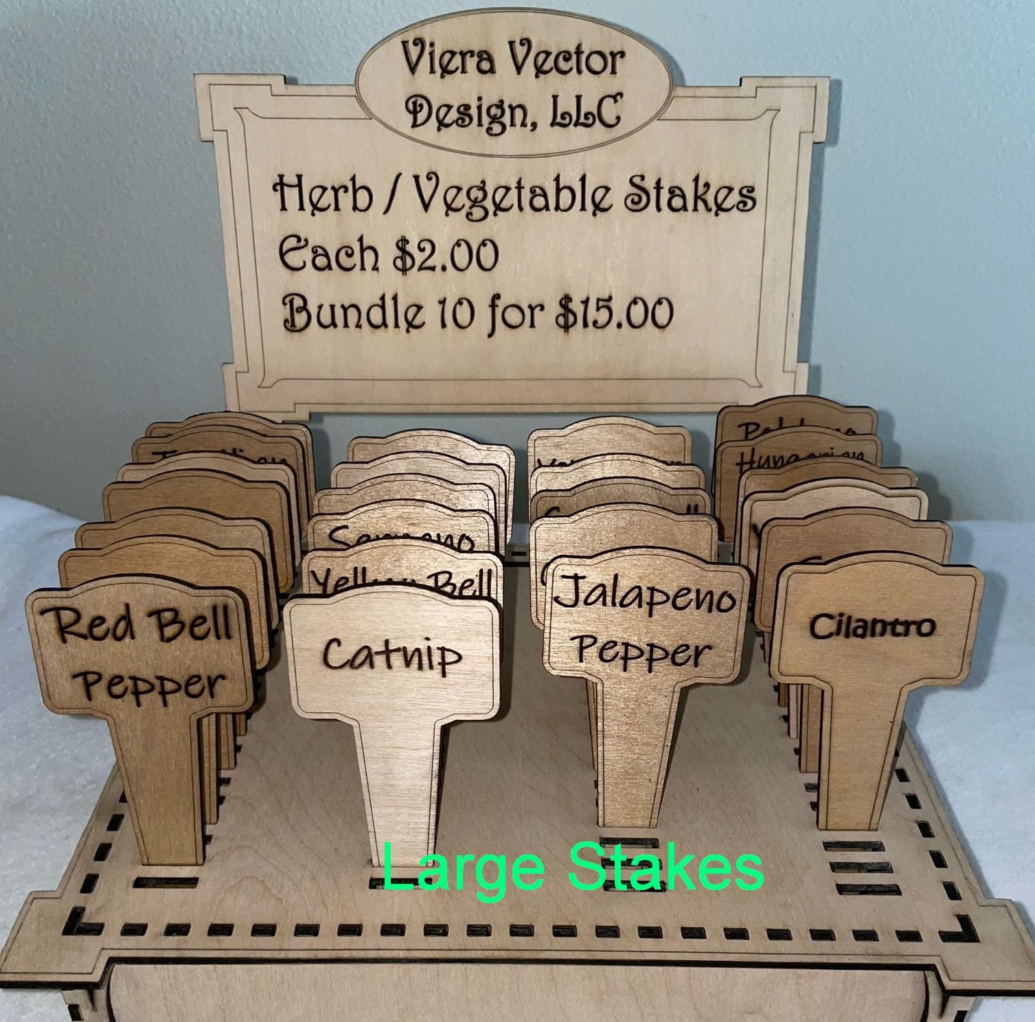117 Garden Stakes, Common Herb, Vegetable, and Fruit, and Display Box ...