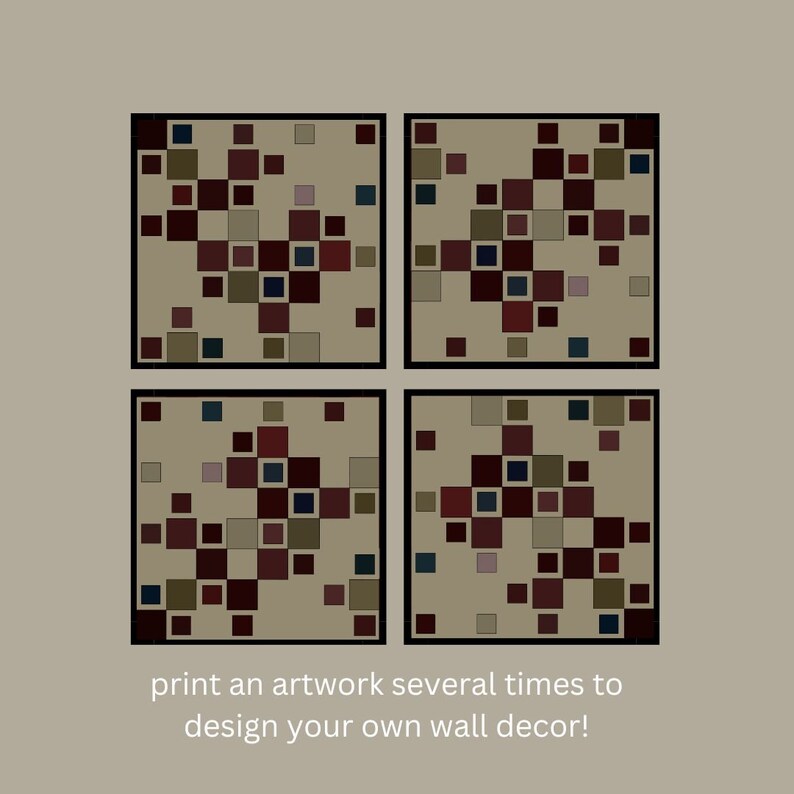 Squares Digital Art Print | Printable Art Work | Neutral Modern Wall ...