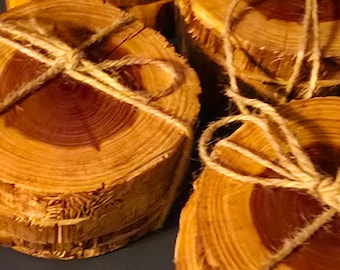 Cedar Live Edge Coasters - Pack of 4 - Etsy
