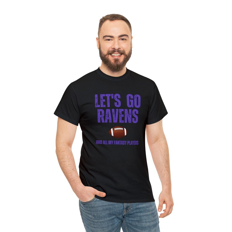 Let's Go Ravens and All My Fantasy Players Unisex Heavy Cotton Tee - Etsy