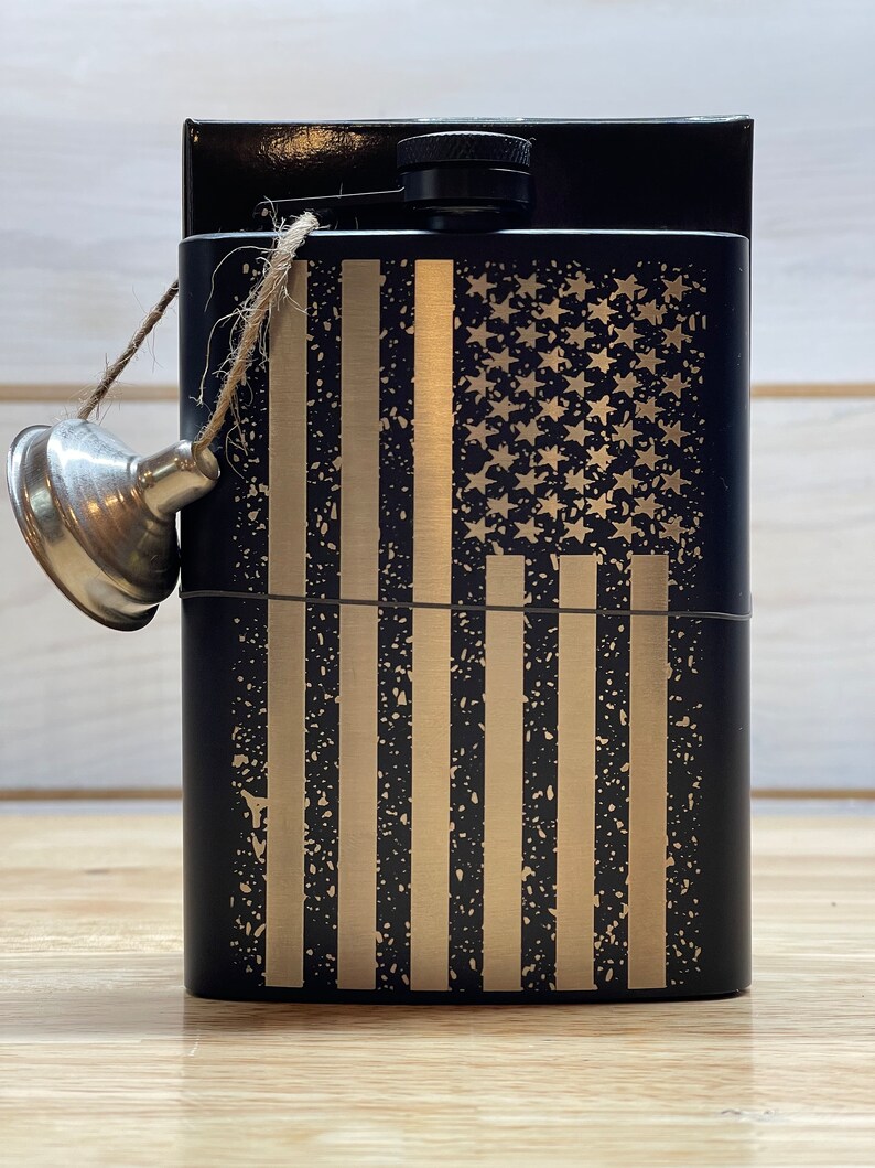 Distressed American Flag Flask - Etsy