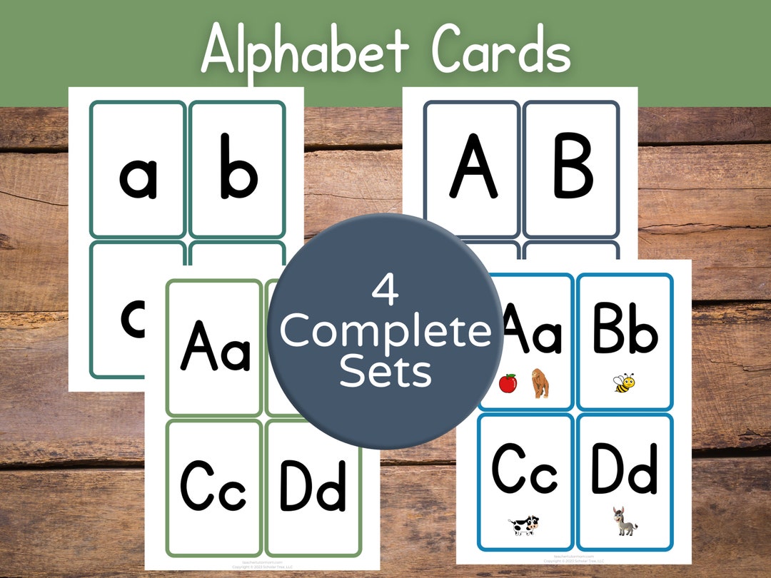 Printable Alphabet Flashcards, Alphabet Bundle, Preschool Alphabet ...