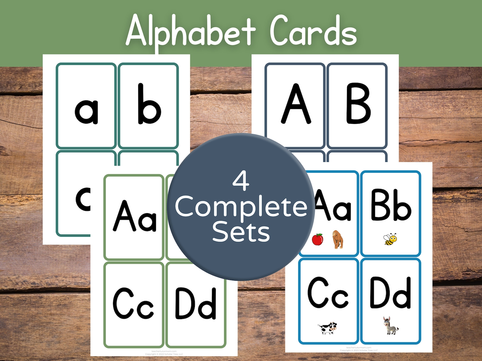 Printable Alphabet Flashcards, Alphabet Bundle, Preschool Alphabet ...