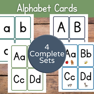 Printable Alphabet Flashcards, Alphabet Bundle, Preschool Alphabet ...