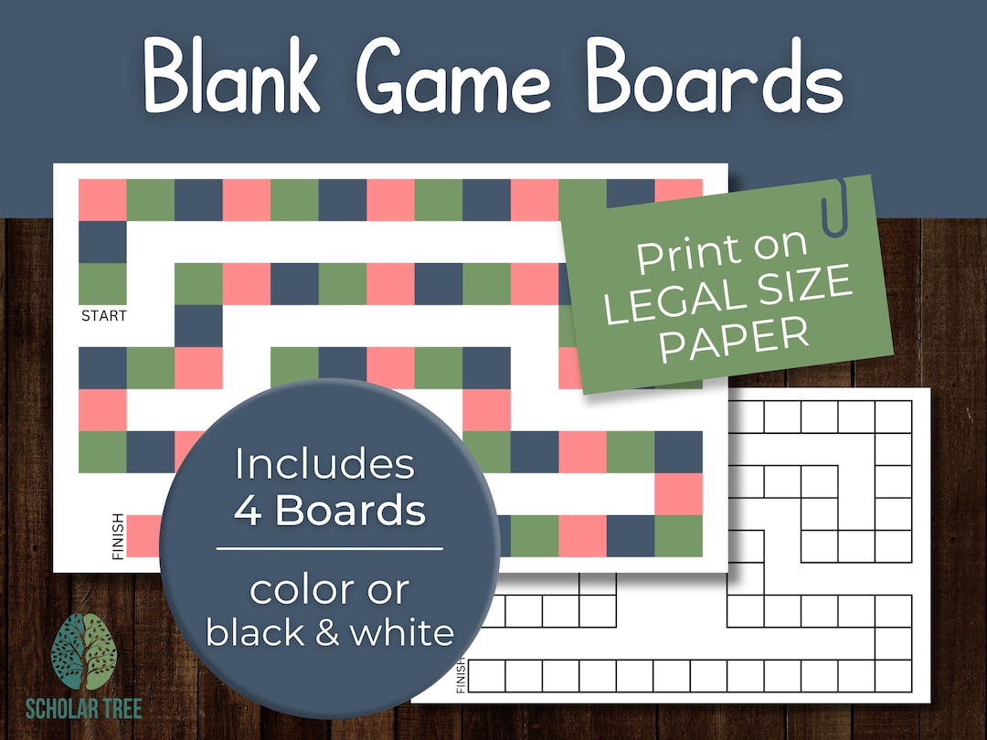 Blank Game Boards | Board Game Printable Template | PDF Download - Etsy