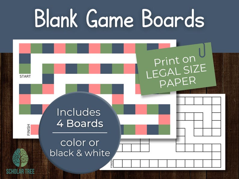 Blank Game Boards | Board Game Printable Template | PDF Download - Etsy