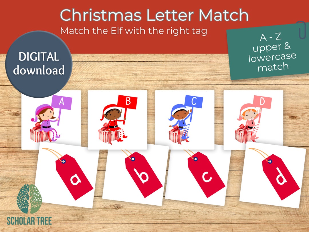 Christmas Letter Match, Uppercase Lowercase Match, Elf Themed Activity ...