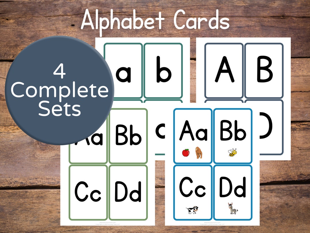 Tarjetas didácticas del alfabeto imprimibles Mega paquete 4 - Etsy España