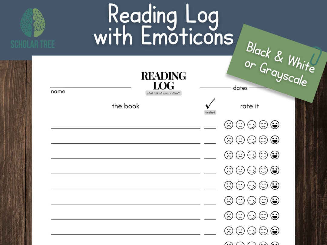 Summer Reading Log - With 5 Emoticons to Show How You Liked It and a ...