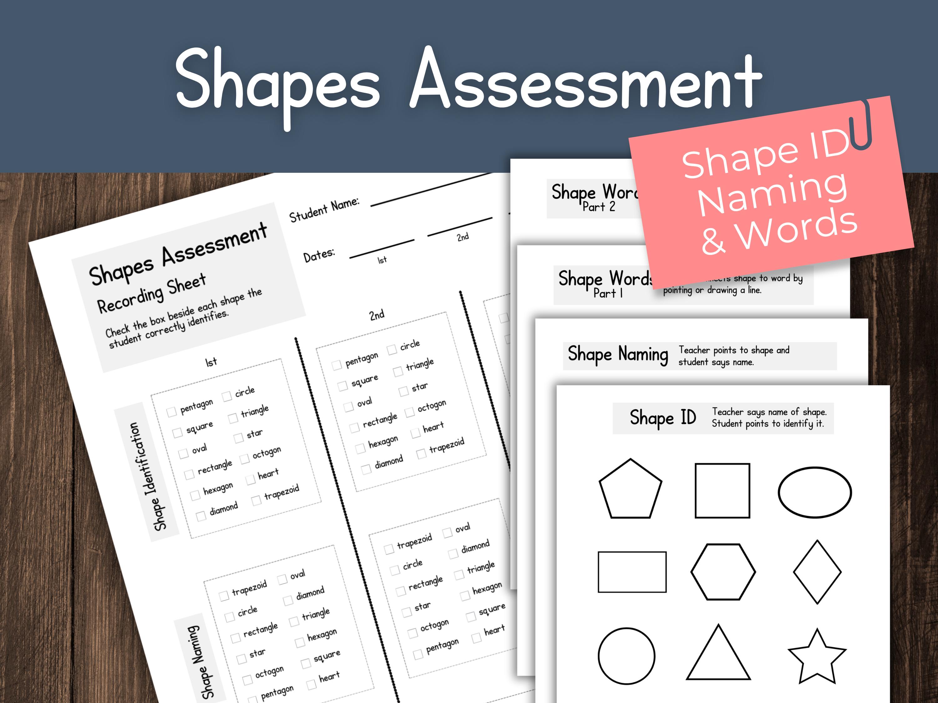 Shapes Assessment for Prek or K | Math Review of Shape Identification ...