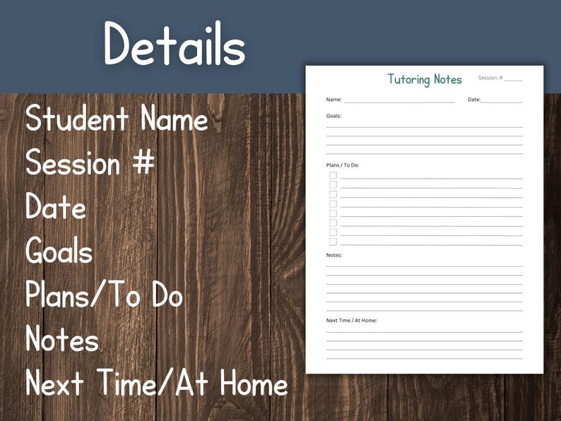 Tutoring Notes & Plans, Tutoring Planner, Note Taking for Tutors ...