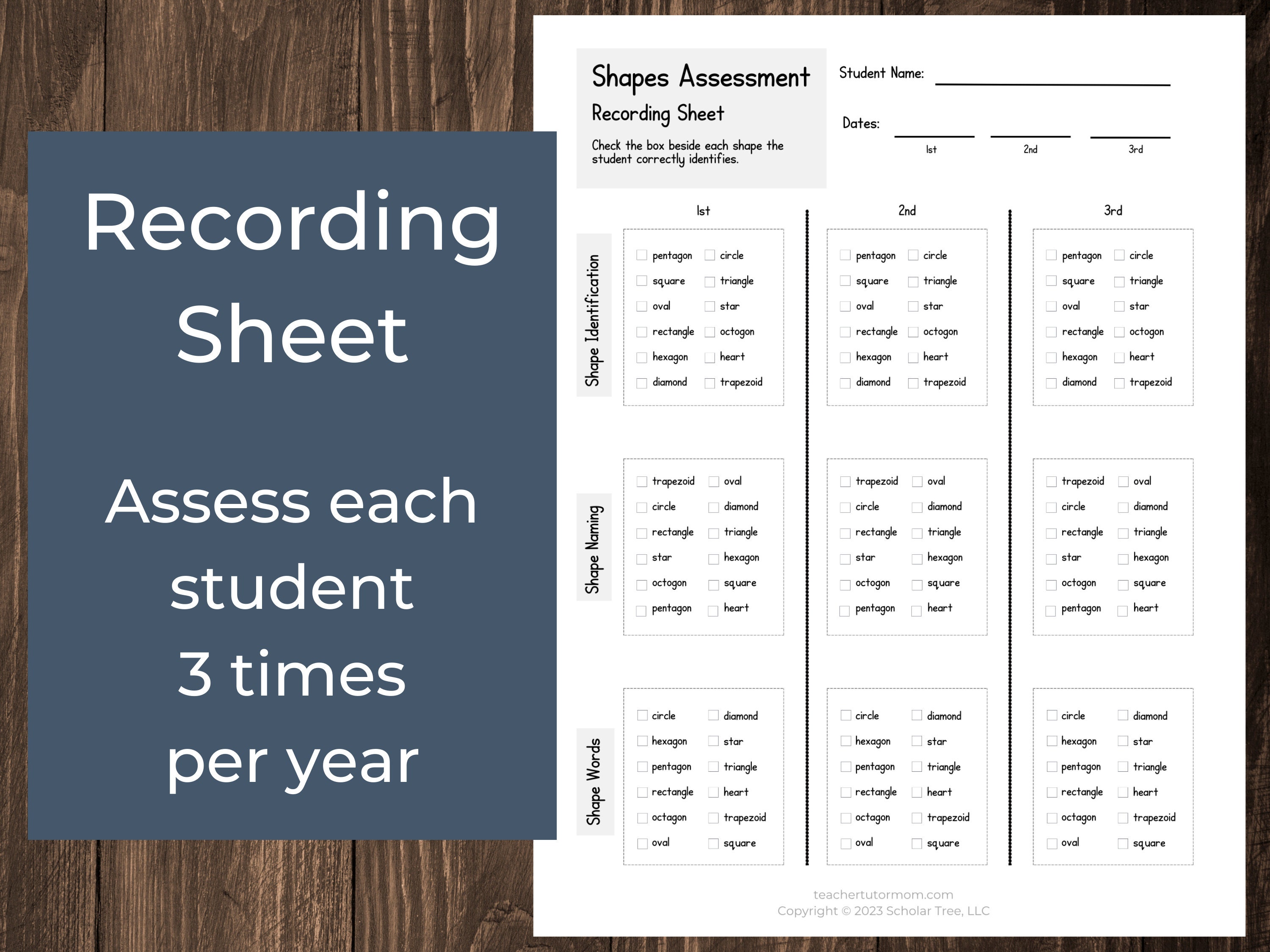 Shapes Assessment for Prek or K | Math Review of Shape Identification ...